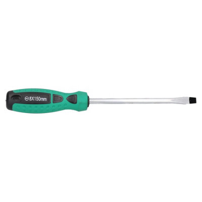 8.0mm x 150mm Slotted Flat Headed Screwdriver with Magnetic Tip Rubber ...