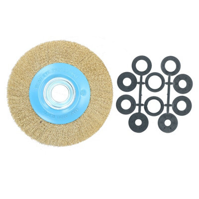 8" / 200mm Bench Grinders Wire Wheel for Rust Paint Remover + Adaptors 4pc