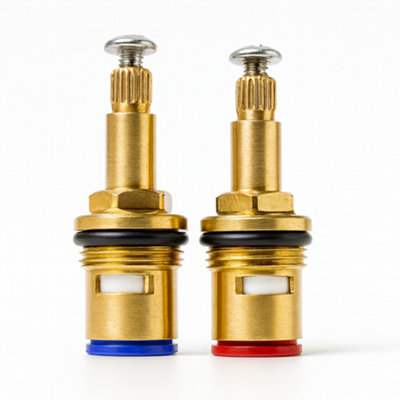 8/24 Ceramic Disc Tap Valves Pair - Hot & Cold Replacement Insert ...