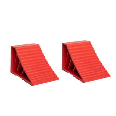 8.5cm x 23cm Set of 2 Heavy Duty Ridged Vehicle Wheel Chocks with ...