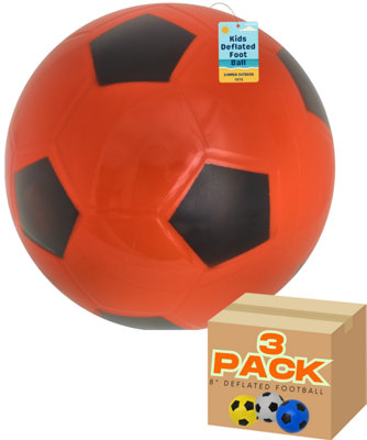 8" Air Flow Football Ball for Kids - Assorted Colours - Inflatable - 3 Pack