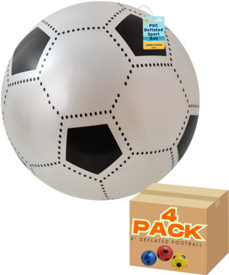 8" Air Flow Football Ball for Kids - Assorted Colours - Inflatable - 4 Pack