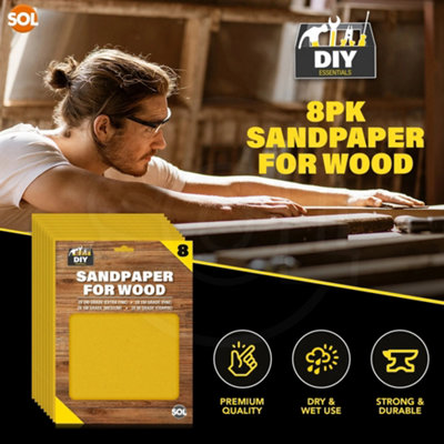 8 Assorted Sandpaper Sheets 60 100 150 240 Mixed Grit Fine Extra Medium ...