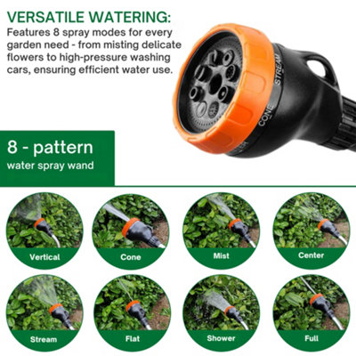 8-Function Watering Lance 83cm - Long Reach, Multi Jet Nozzle Lawn ...