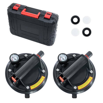 8 Inch Dual Glass Suction Lifters with Pressure Gauge 220KG Max ...