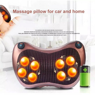 8 Kneading Electric Massagers Pillow Shiatsu Neck Back Lumbar Cushion ...