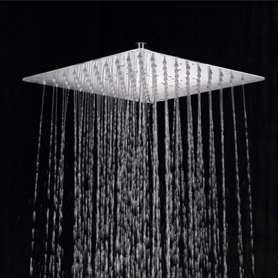 8" Large Square Shower Head Bath Shower Heads Waterfall Chrome Rainfall ...
