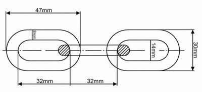 8 Metres (8mm) - Heavy Duty Galvanised Steel Short Link Chain D1 ...