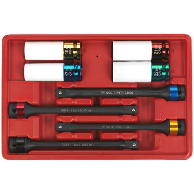 8-Pack 1/2 Inch Torque Stick Set for Impact Wrenches - 135Nm Max ...