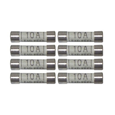 8 Pack Arlec 10 Amp Fuse - 10A Fuses