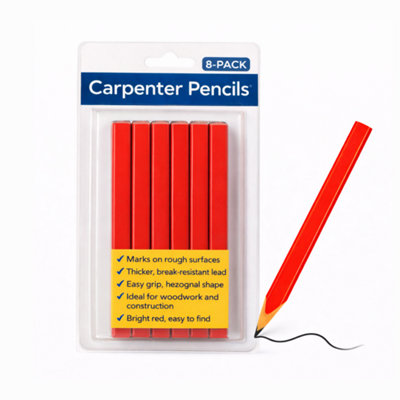 8 Pack Carpenter Pencils 175mm Woodwork Marking Pencils for Joiners ...