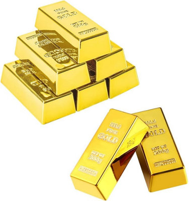 8 Pack Fake Gold Bars, Replica Gold Bullion Glittering Brick ...