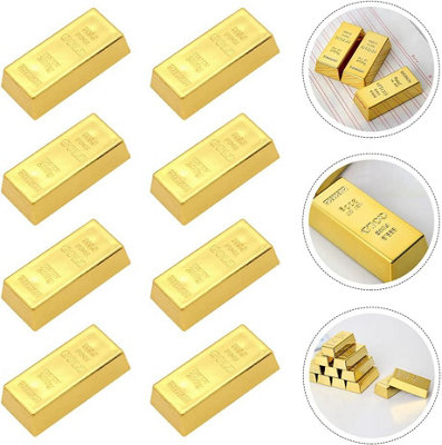 8 Pack Fake Gold Bars, Replica Gold Bullion Glittering Brick ...