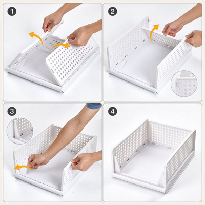 8 Pack Folding Wardrobe Storage Box Drawer Organizer
