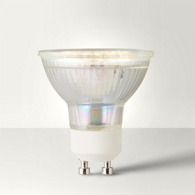 8 Pack GU10 White Glass Bodied Spotlight LED 3W Warm White 3000K 280lm ...