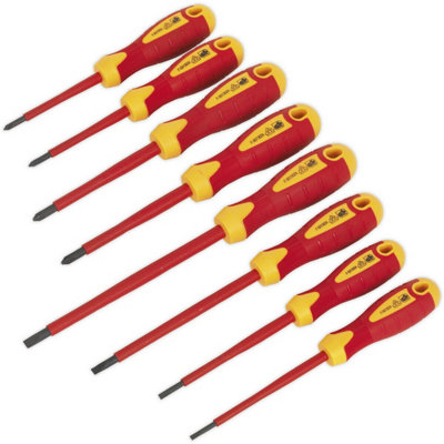 8 PACK VDE Screwdriver Set - 1000V AC Shock Proof Insulated Shafts ...