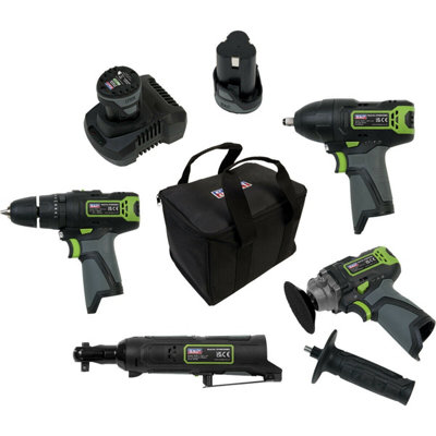 8 Piece 10.8V Cordless Power Tool Bundle - 2 x Batteries & Charger ...