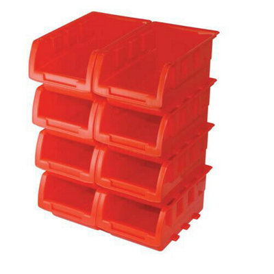 8 Piece 165 x 105 x 75mm Stackable Storage Plastic Boxes Set | DIY at B&Q