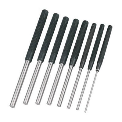 8 Piece 2.4mm 9.5mm Pin Punch Set 200mm Length | DIY at B&Q