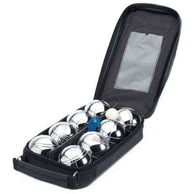 8-Piece Chrome-Plated Boule Set with Carry Case, Rust-Resistant Heavy ...