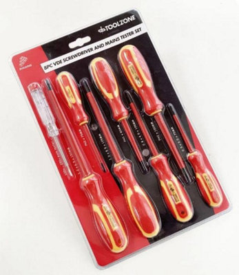 8 Piece Electrical VDE Screwdriver & Mains Electical Tester Set ...