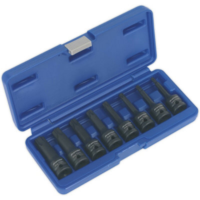 8 Piece Impact Socket Bit Set - 1/2" Square Drive - TRX-Star - Chromoly ...