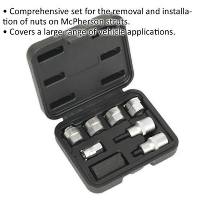 8-Piece McPherson Strut Nut Socket Set for 1/2-Inch Drive Vehicles