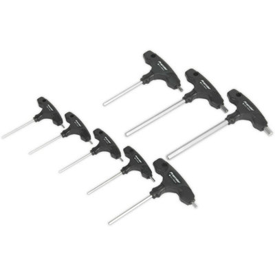 8 Piece Metric T-Handle Hex Key Set - 125 to 220mm Length - Long ...