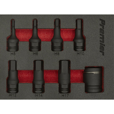 8 Piece PREMIUM Hex Impact Socket Bit Set - 3/8" Sq Drive - Quick ...