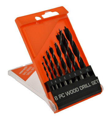 8 Piece Wood Drill Bit Set with Precision Point | DIY at B&Q