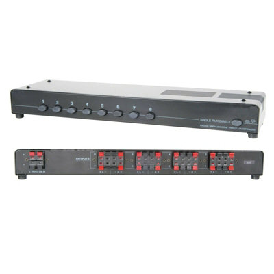 8 Port Way 200W Stereo Speaker Splitter Amplifier Distribution Selector ...