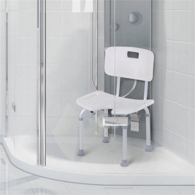 8-position adjustable aluminum frame plastic seat, white