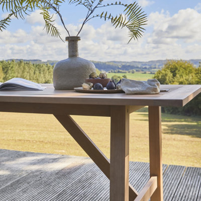 8-seater eucalyptus wood garden table Natural - sweeek