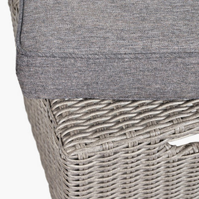 8 Seater Grey Rattan Corner Sofa Set Long Right with Ceramic Top