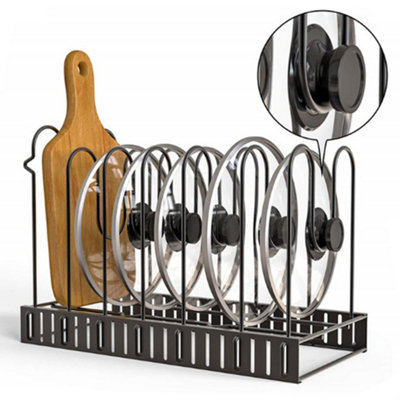 8 Tiers Adjustable Pan Lid Rack Pan Holder Cookware Storage Stand