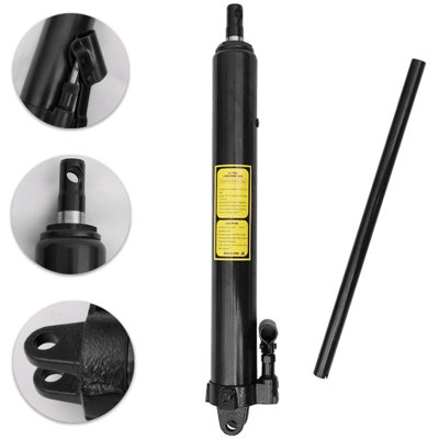 8 Ton Steel Hydraulic Long Ram Jack with Handle Black Replacement