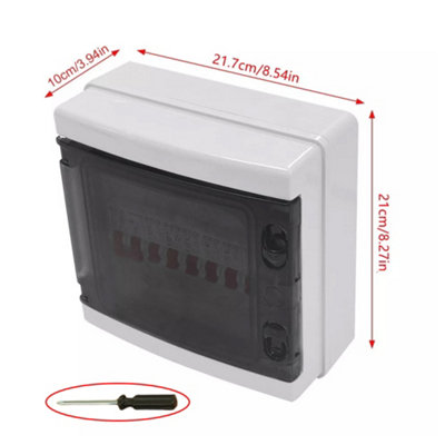 8 Way Consumer Unit Fuse Box 8 MCB Circuit Breakers Isolator Shed ...