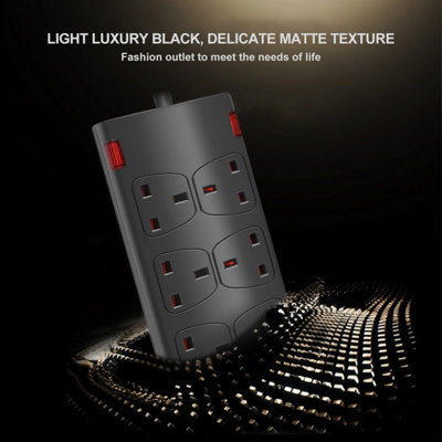 8 Way Socket with Cable 3G1.25,1M,Black,with Power Indicater,Child ...