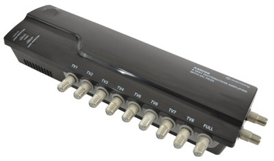 8 Way TV Aerial Distribution Amplifier Splitter Booster F type Coaxial ...