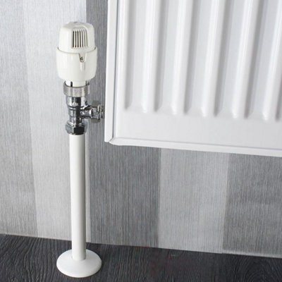 8 x 19cm White Radiator Pipe Covers Sleeves Shrouds Snap Around Pipes ...