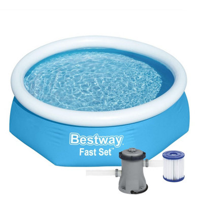 8' x 24" / 1880L Bestway Fast Set Swimming Pool Set with 220-240V Pump ...
