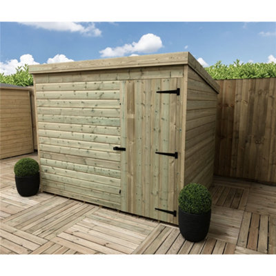 8 x 3 WINDOWLESS Garden Shed Pressure Treated T&G PENT Wooden Garden ...