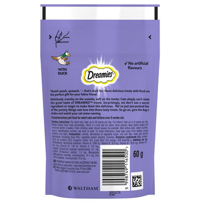 8 x 60g Dreamies Cat Treats Duck