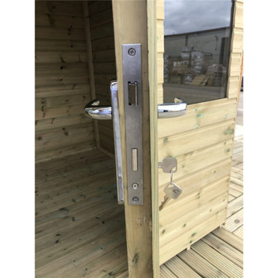 8 x 8 Pressure Treated T&G Apex Wooden Summerhouse + Overhang + Lock ...