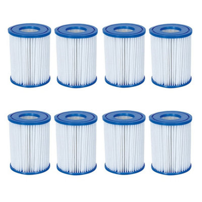 8 x Bestway Type II / Type 2 Pool Filter Cartridge 10.5cm x 13.6cm