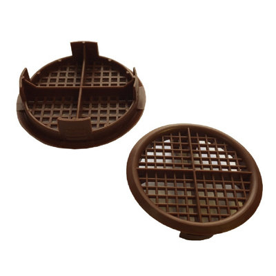 8 x Brown Plastic 70mm Round Soffit Air Vents/UPVC Push Fit Eaves Disk ...