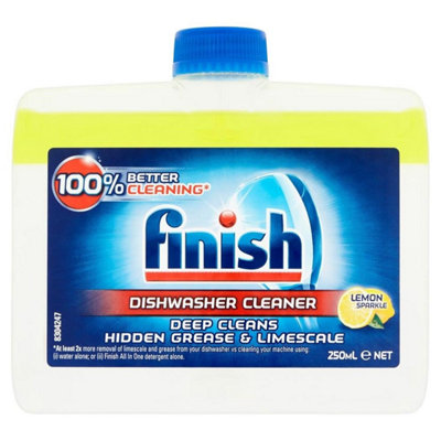 8 x Finish Dishwasher Cleaner Lemon Sparkle 250ml Deep Cleans Grease ...