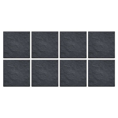 8 x Nicoman Square Stomp Stone Graphite Grey 30cm x 30cm | DIY at B&Q