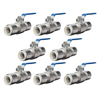 8 x Reliance, 15mm Compression Lever Ball Valve with JG Speedfit ...