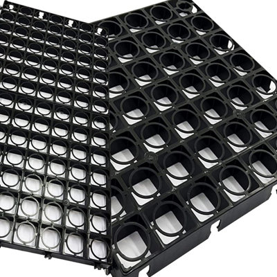 8 x Strong Black Paving Plastic Interlocking Turf, Lawn, Path & Gravel ...